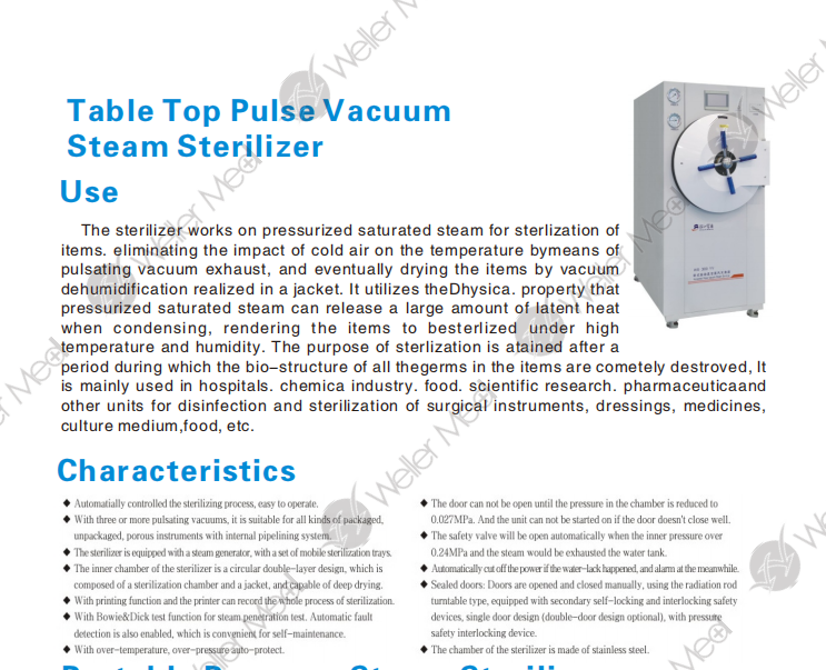 Table Top Pulse Vacuum Steam Sterilizer,Sterilization pot